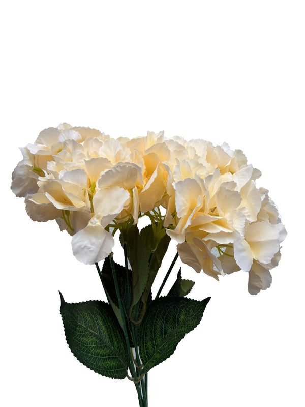 Artificial Hydrangea Bunch Creamy Soft Yellow – Wild Blooms